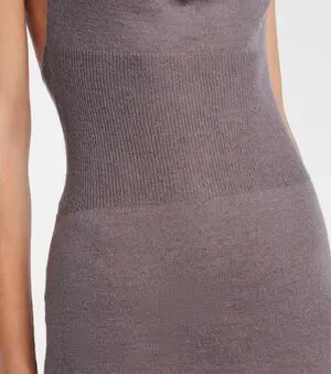 AYA MUSE Reed Halterneck Maxi Dress - Grey