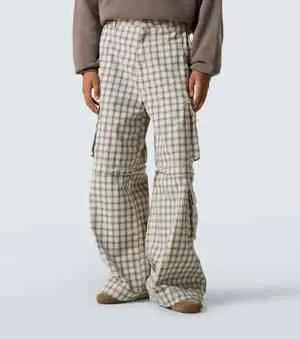 ERL Checked Cotton Cargo Trousers