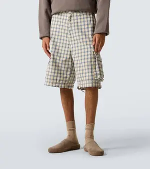 ERL Checked Cotton Cargo Trousers