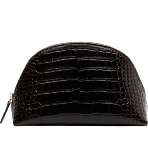TOTEME Small Croc-effect Leather Pouch - Brown