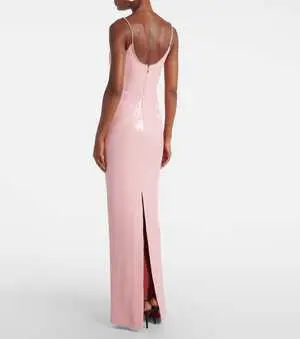 Rebecca Vallance Lena Bow-detailed Sequined Gown - Pink