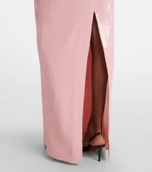 Rebecca Vallance Lena Bow-detailed Sequined Gown - Pink