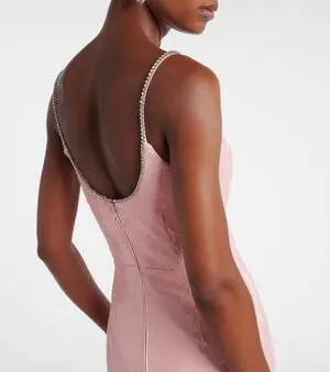 Rebecca Vallance Lena Bow-detailed Sequined Gown - Pink