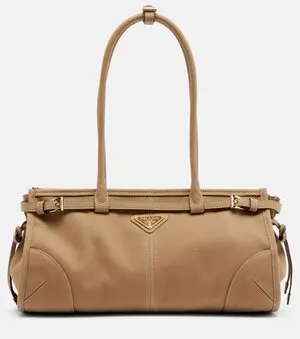 Prada Bonnie Medium Leather Shoulder Bag - Beige