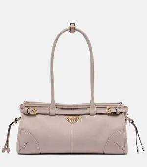 Prada Prada Bonnie Medium Leather Shoulder Bag Beige