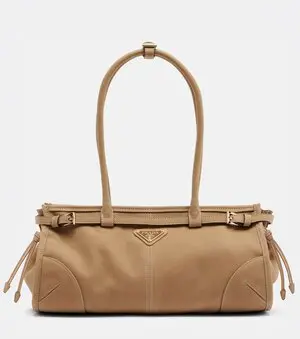 Prada Bonnie Leather Shoulder Bag - Beige