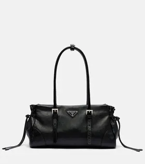 Prada Bonnie Leather Shoulder Bag Black
