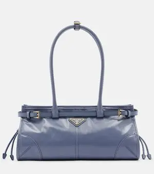 Prada Bonnie Medium Leather Shoulder Bag - Blue