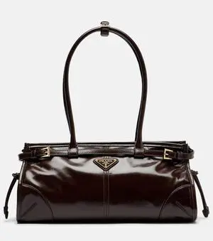 Prada Bonnie Medium Leather Shoulder Bag Brown