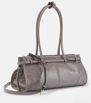 Prada Bonnie Medium Leather Shoulder Bag - Grey