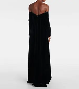 Max Mara Open-back Cotton Velvet Gown