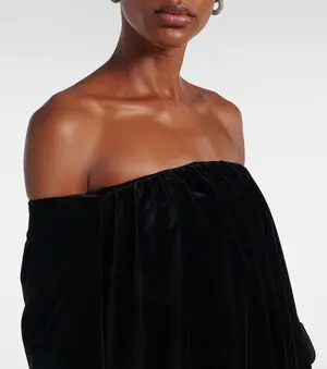 Max Mara Open-back Cotton Velvet Gown