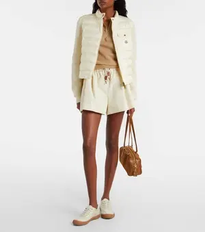 Moncler Down-paneled Wool And Cashmere Cardigan - White