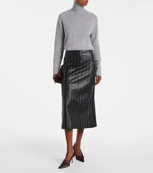 Victoria Beckham Wool-blend Turtleneck Sweater - Grey