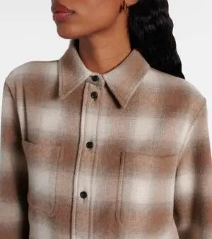 Loro Piana Checked Wool And Cashmere Overshirt