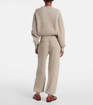 Loro Piana Plane Tree Ribbed-knit Cashmere Sweater - Beige