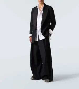 Dries Van Noten Wool Wide-leg Pants