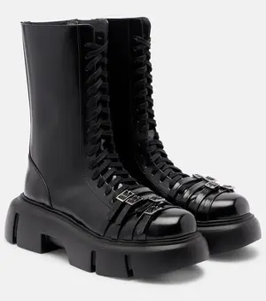 Simone Rocha Platform Leather Combat Boots