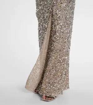 Jenny Packham Marie Sequined Gown - Beige