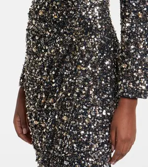 Jenny Packham Marie Sequined Gown - Black