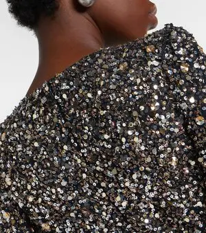 Jenny Packham Marie Sequined Gown - Black