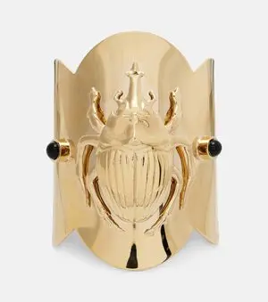 La DoubleJ Scarab-plated Cuff Bracelet - Gold