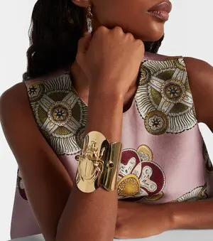 La DoubleJ Scarab-plated Cuff Bracelet
