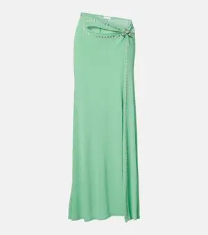 Rabanne Embellished Maxi Skirt - Green
