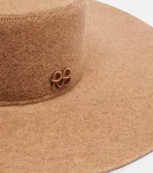 Ruslan Baginskiy Monogram Wool-blend Felt Canotier Hat