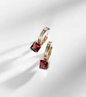 STONE AND STRAND 10kt Yellow Earrings With Garnet
