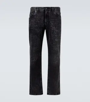 Dolce & Gabbana Mid-rise Straight Jeans - Black