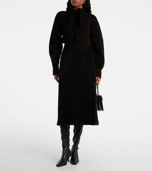 YVES SALOMON Shearling Maxi Skirt