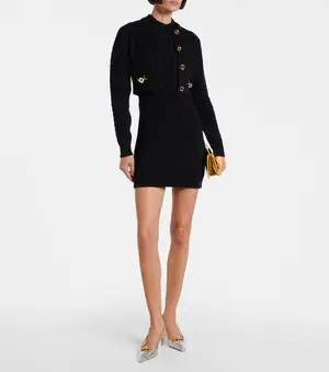 PATOU Cable-knit Wool And Cashmere Minidress