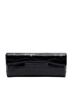 TOTEME T-clutch Croc-effect Leather Clutch - Black