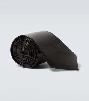 TOM FORD Leather Neck Tie Black