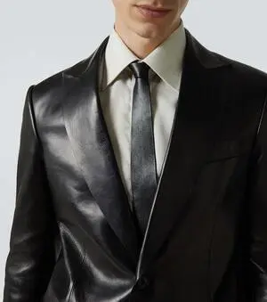 TOM FORD Leather Neck Tie - Black
