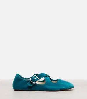 Alaïa Velvet Ballet Flats - Blue