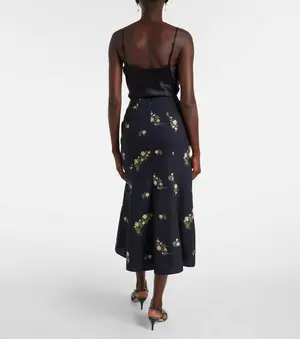 Erdem Floral Jacquard Midi Skirt