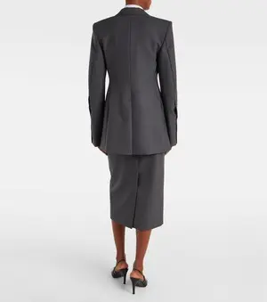 Sportmax Ranghi Virgin Wool Blazer - Grey