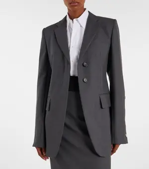 Sportmax Ranghi Virgin Wool Blazer - Grey