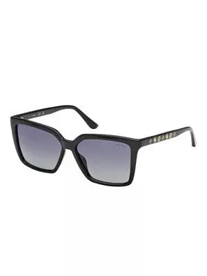 Guess Logo-embellished Square-frame Sunglasses - Black