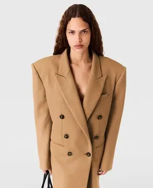 Stella McCartney Mid-length Double-breasted Coat - Toffee