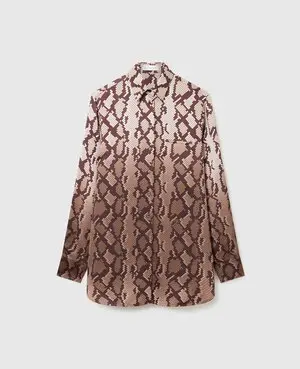 Stella McCartney Snake Print Oversized Shirt - Brown