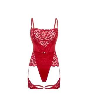 OH LA LA CHERI Plus Candice Satin & Lace Teddy