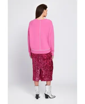 ELLE COLLECTION Sequin Midi Skirt - Pink