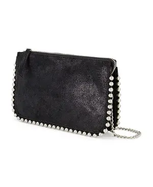 ELLE COLLECTION Wallet On Chain Clutch With Trim Detail - Black