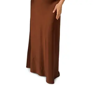 Adrianna Papell Stretch Satin Long Dress