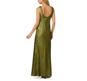 Adrianna Papell Foil Cowlneck Gown In Dark Olive - 25% Off | Editorialist
