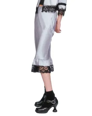 Anna Sui Midi Lace Trim Skirt