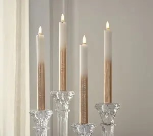 HOME REFLECTIONS S/4 Flameless Shiny Ombre Taper Candles - One-color